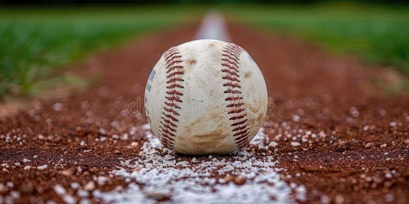 A Weathered Baseball Rests on the Pitcher S Mound, Signaling the Start ...