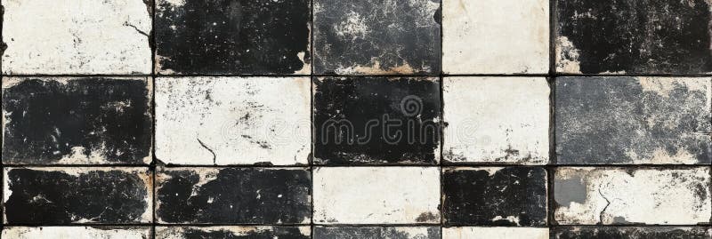 Weathered Black and White Checkered Tile Pattern As Grunge Background ...