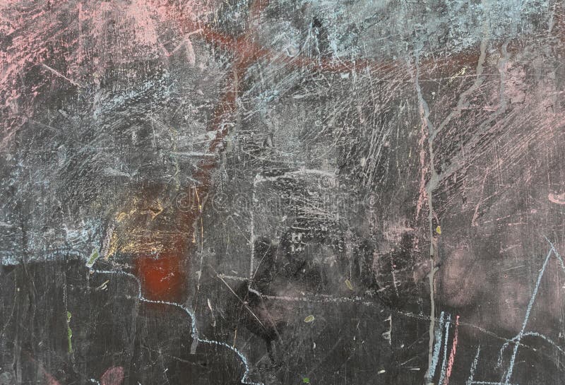 Weathered Blackboard with Smudged Chalk Stain Marks and Scratches ...