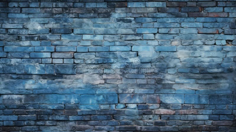 Weathered Blue Bricks Background Stock Image - Image of vintage ...
