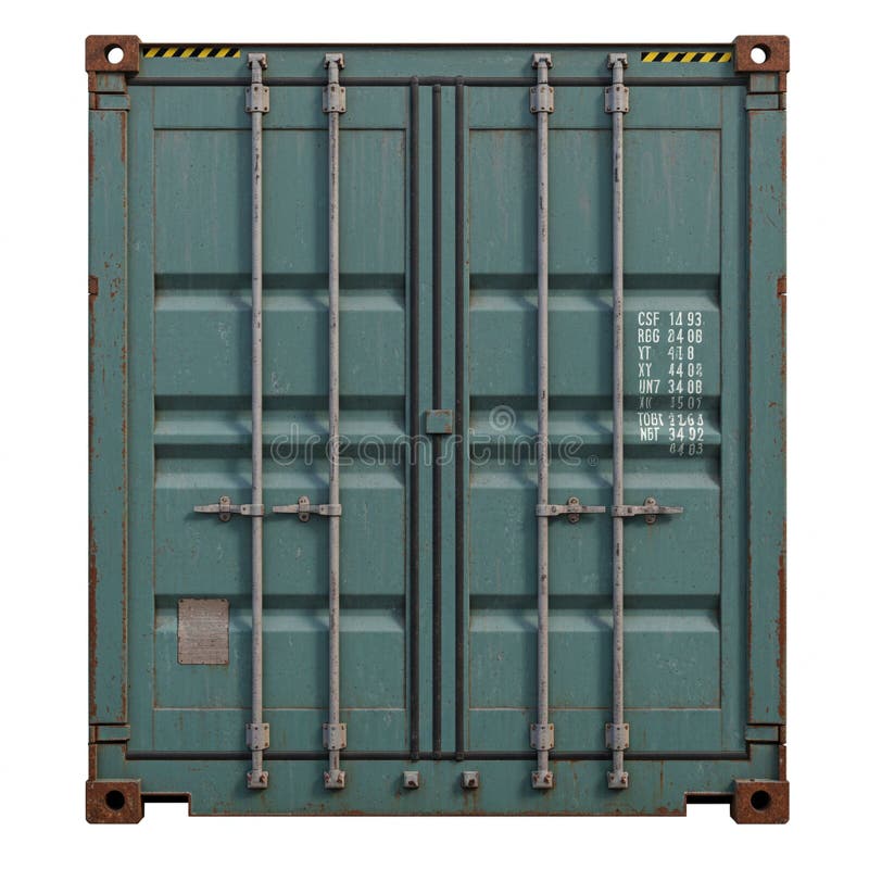A Weathered Blue Shipping Container is Shown, Featuring Prominent Rust ...