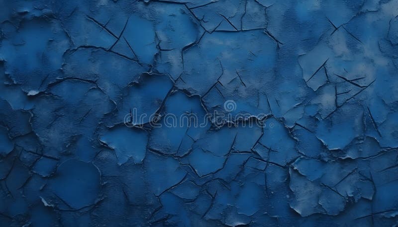 A Weathered Blue Wall with Visible Cracks. AI Generated Stock ...