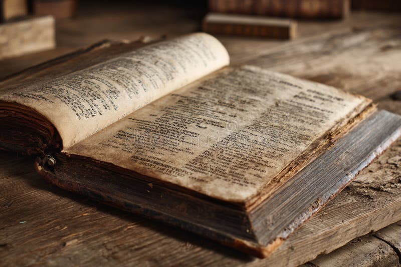 A Weathered Book Open To a Page Discussing the History and Evolution of ...