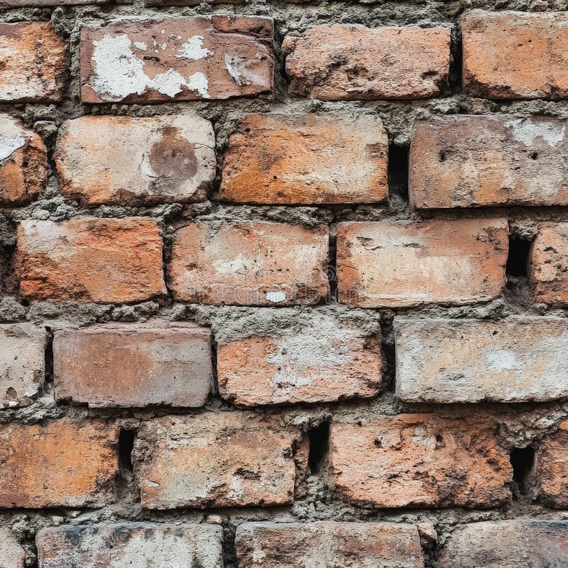 Textured Brick Wall with Weathered Mortar in Urban Setting Stock ...