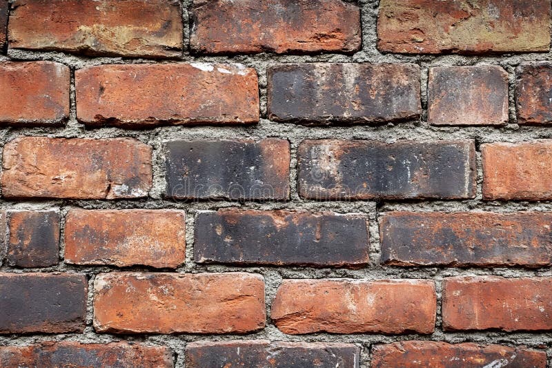 Weathered Brick Wall Featuring Rustic Charm, Old Structure with Rich ...