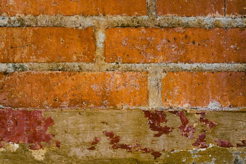Abstract Rustic Weathered Orange Red Brick Tile with Mortar Texture and ...