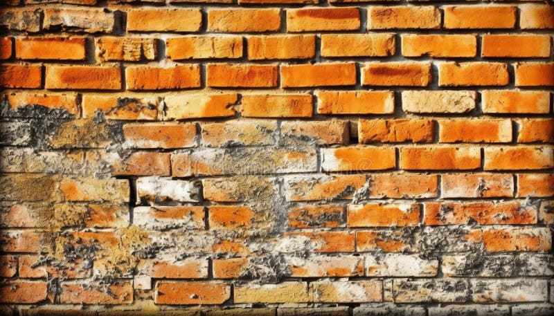 Weathered Brick Wall with Rusty Textured Effect in City Life Generated ...