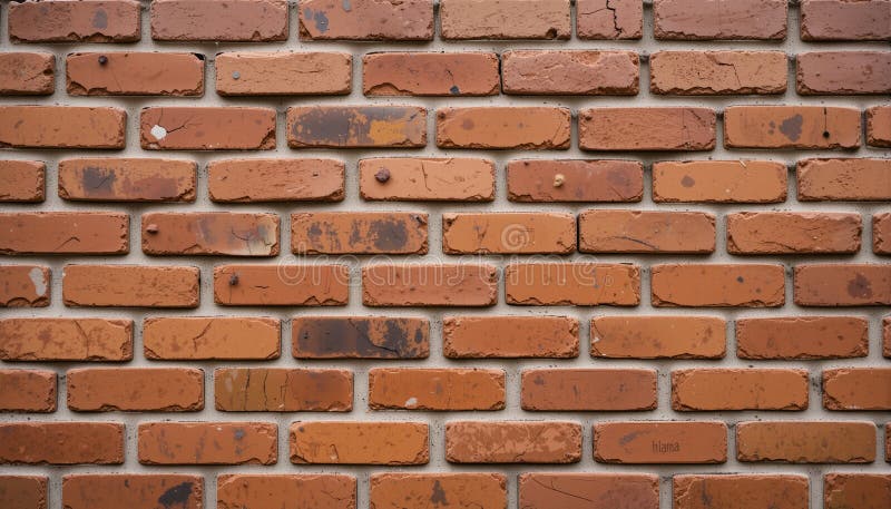 Weathered Brick Wall in Traditional Running Bond Pattern with Rustic ...