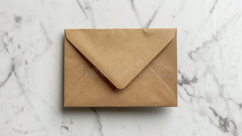 Weathered Brown Envelope on Modern White Table Striking Contrast in ...