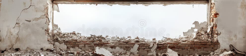 Weathered Brown and Gray Wall with Missing Window Pane Stock ...