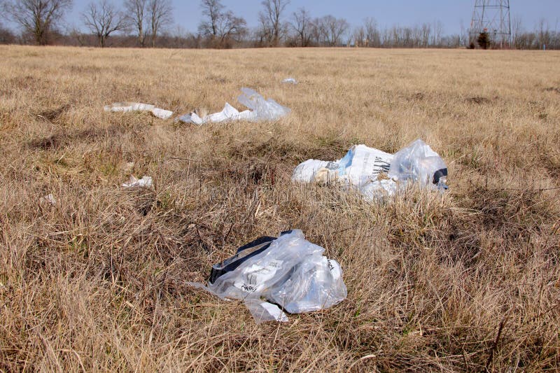 Trash dumped in a field editorial photography. Image of pollute - 310132437
