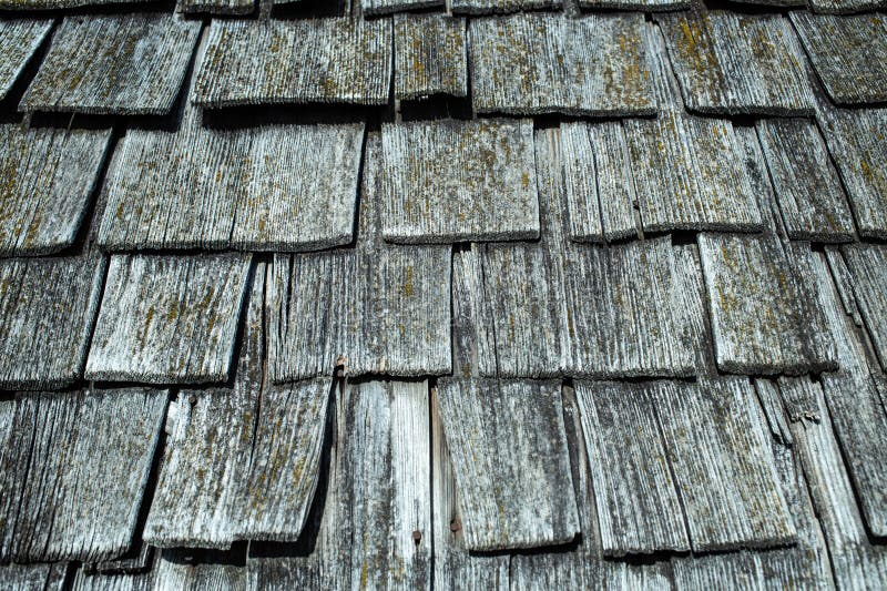 Weathered Cedar Shake Shingles Creating Rustic Architectural Texture ...