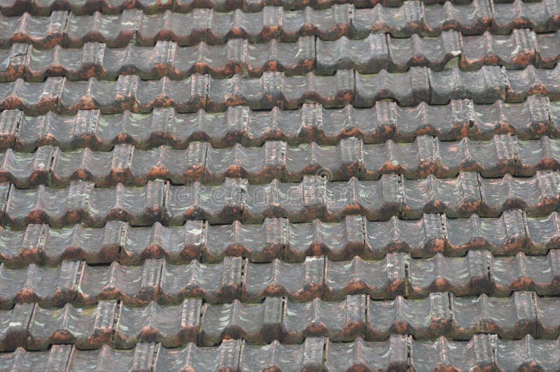 Weathered Clay Roof Tiles with Rustic Charm and Texture Close-up Stock ...