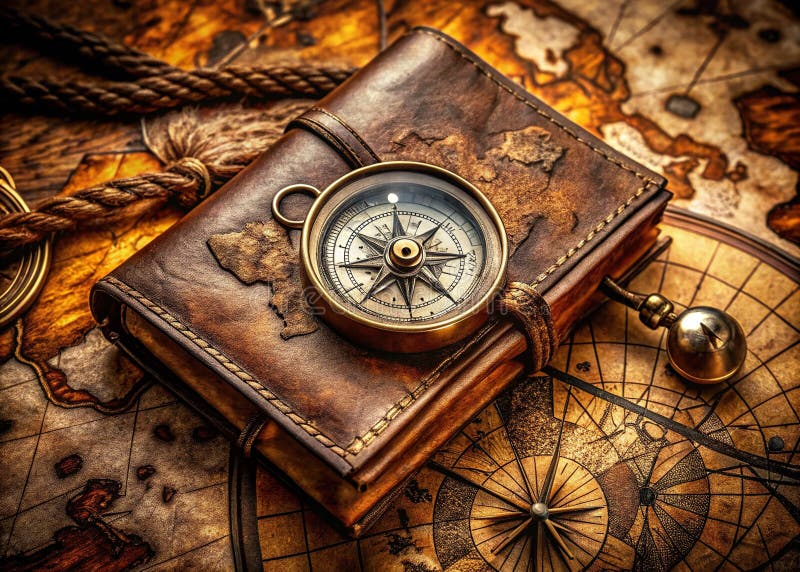 Rusty Compass and Worn Journal a Vintage Navigators Toolkit for Epic ...