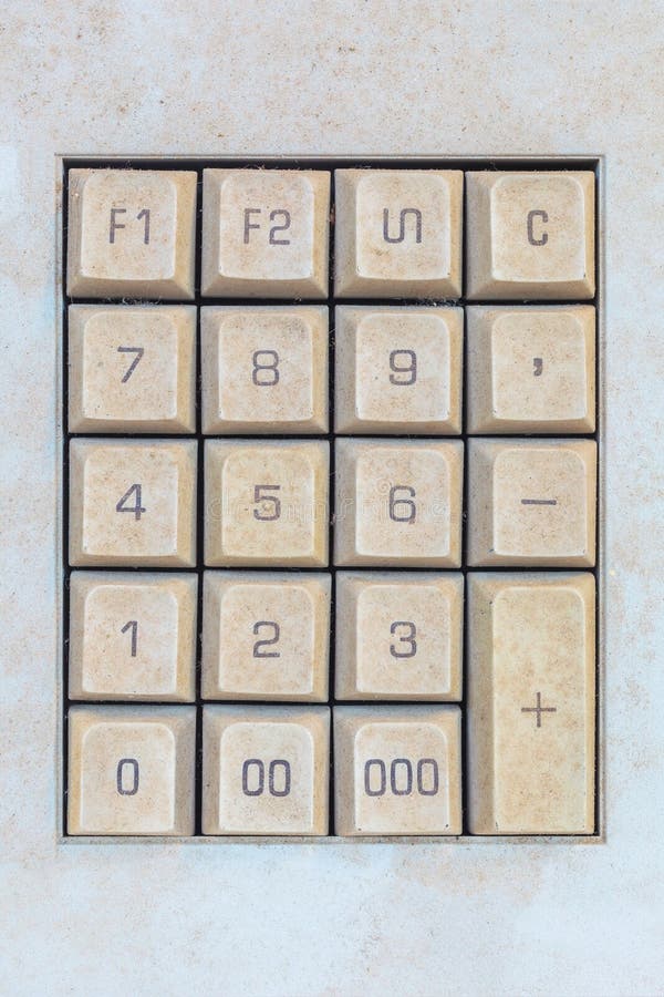 Weathered Computer Keypad with Number Buttons Stock Photo - Image of ...