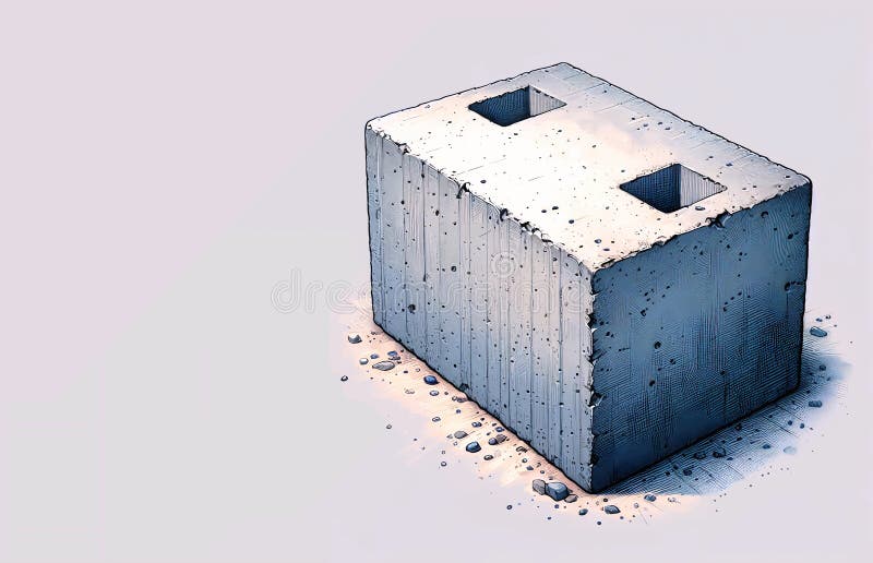 A Weathered Concrete Block Illustration. Stock Illustration ...
