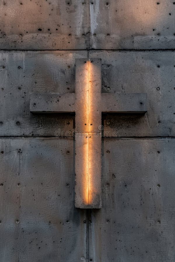 Weathered concrete cross stock illustration. Illustration of cross ...