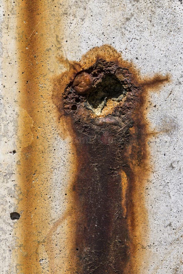 Weathered Concrete Fence Post. Stock Image - Image of hole, concrete ...