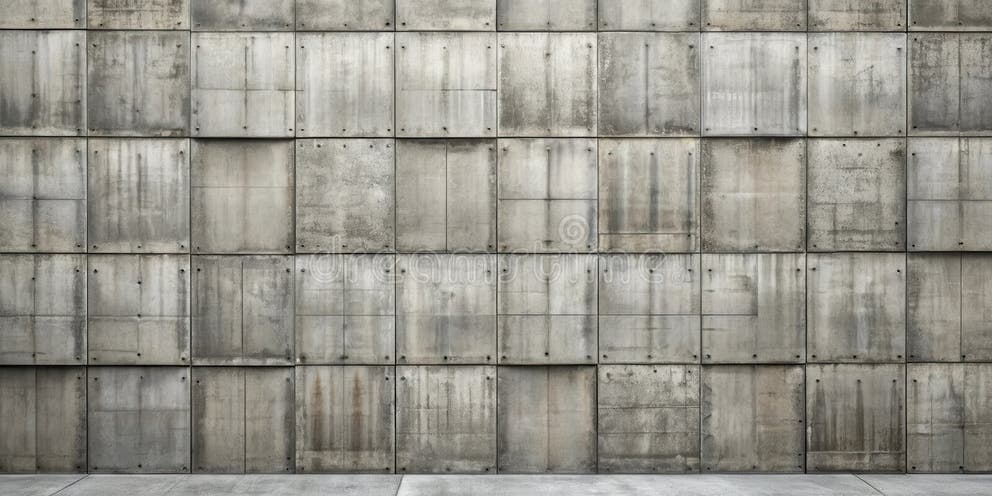 A Weathered Concrete Panel Wall with Subtle Texture and a Smooth Ground Plane. Generative AI ...