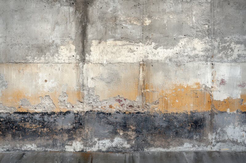 Weathered Concrete Wall with Patchy Paint and Cracks Stock Illustration ...