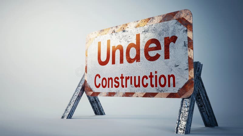 A Weathered Construction Sign Indicating Ongoing Work, Symbolizing ...