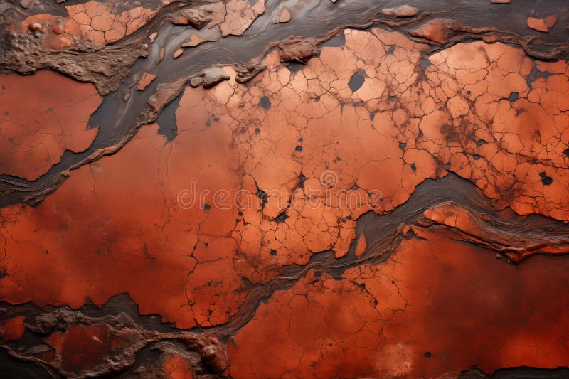 Weathered Cracked Copper Background and Texture Stock Illustration ...