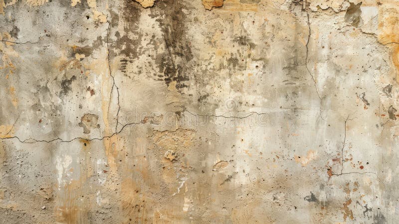 Weathered and Cracked Off-White Concrete Wall Texture with Peeling ...