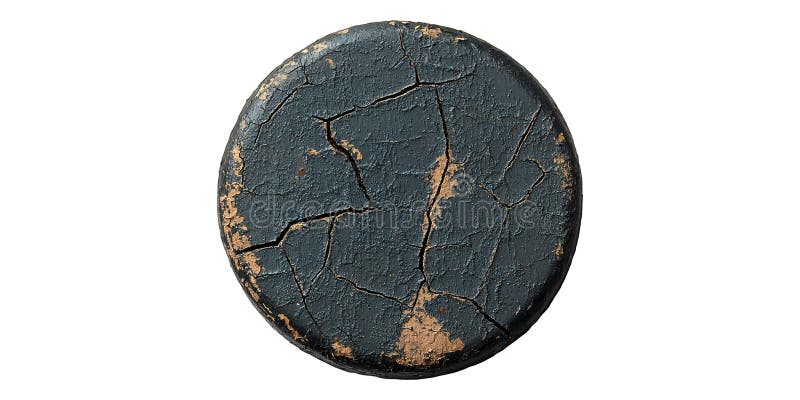 Weathered Cracked Round Plate Isolated on Transparent Background Stock ...