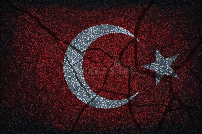 Weathered Cracked Wall Background with the Turkish Flag Stock Photo ...