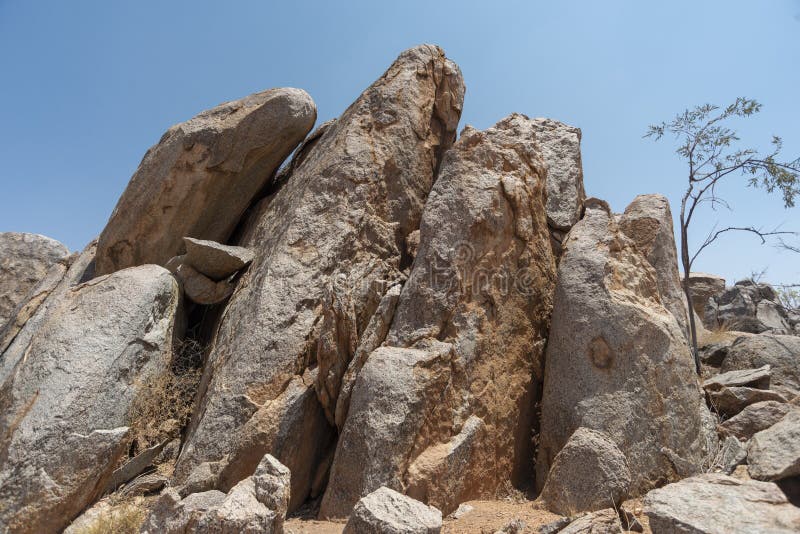 Weathered desert rocks stock image. Image of heat, rock - 192108577