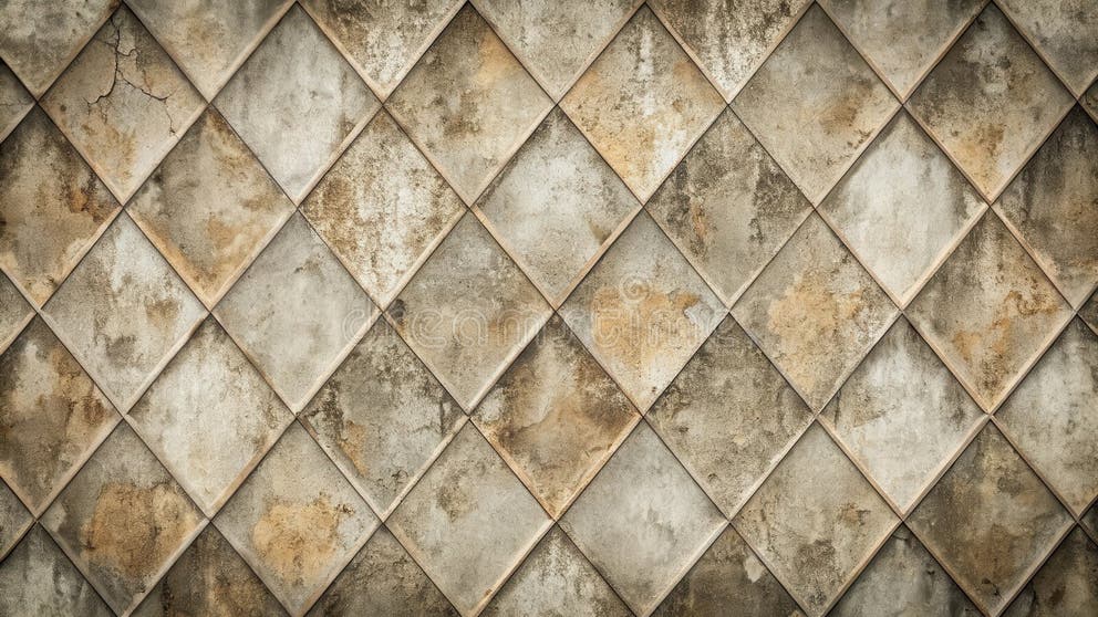 A Weathered Diamond Patterned Wall Surface Texture Featuring Aged Stone ...