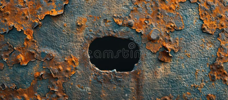Rusted Metal Surface with Hole Stock Image - Image of oxidization ...