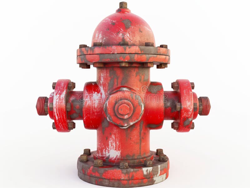 Weathered Fire Hydrant Isolated on White Stock Photo - Image of urban ...