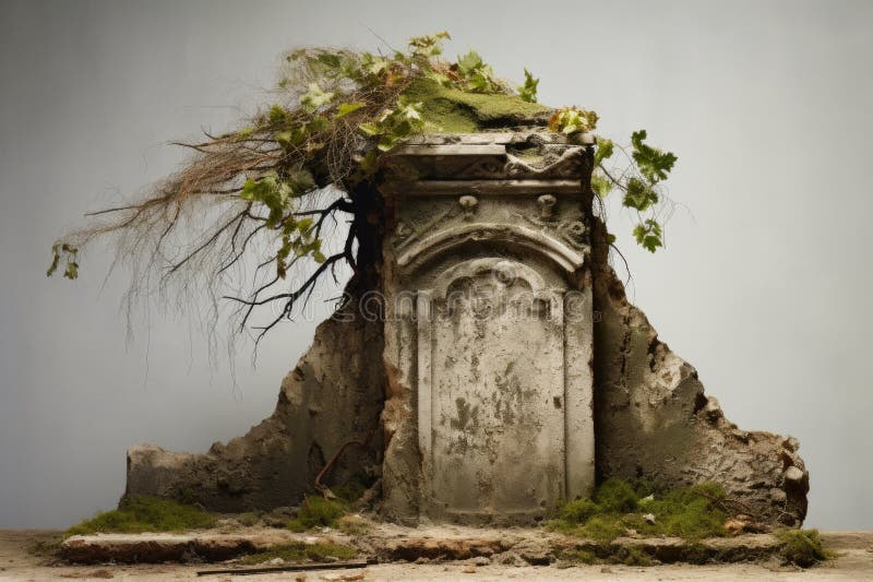 A Weathered Gravestone with a Tree Growing Around it Stock Photo ... A Weathered Gravestone with a Tree Growing Around it Stock Photo ...