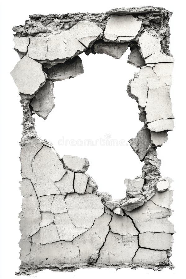 Weathered Gray Concrete Wall with Rectangular Hole Stock Illustration ...