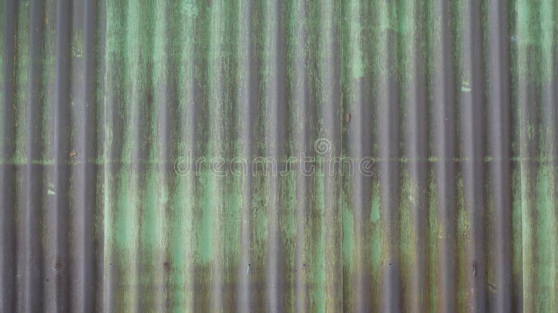 Weathered Green Corrugated Metal Surface with Vertical Lines and ...