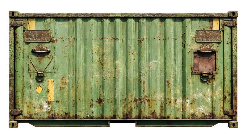 Weathered Green Metal Shipping Container Rusted Surface Stock Photos ...