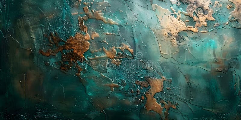 Weathered Green Patina Effect on Textured Rustic Copper Surface ...