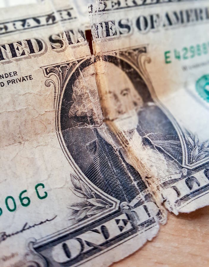 Weathered Hardly Used One Dollar Bill Image Stock Photo - Image of used ...