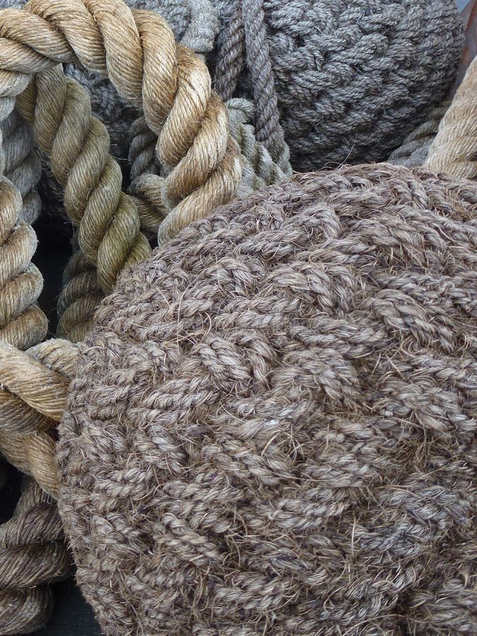 Close up of old hemp rope. stock photo. Image of round - 181031716