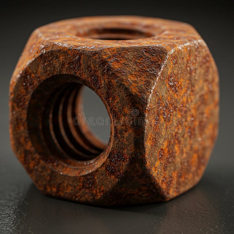 Rusty Hex Nut: a Close-Up Study in Industrial Texture Stock ...