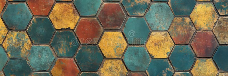 Rustic Hexagon Tile Pattern Weathered Texture Stock Photos - Free ...