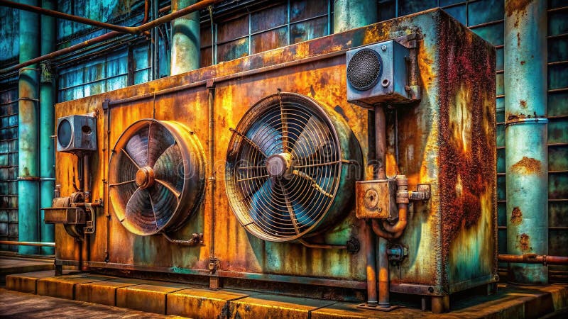 Weathered Industrial AC Unit Game Asset Detailed 3D Model with ...