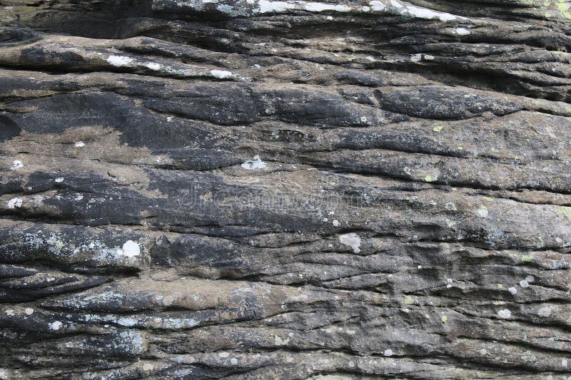 Weathered Layers of Grey Sedimentary Rock Stock Photo - Image of sand ...