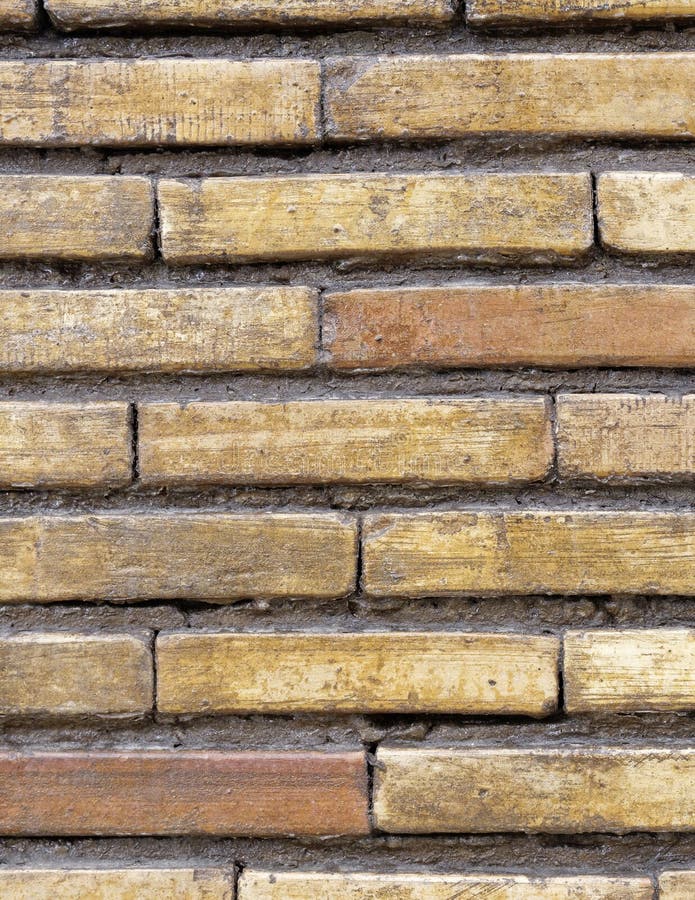 A Weathered Light Brown Brick Wall Close Up Stock Image - Image of ...