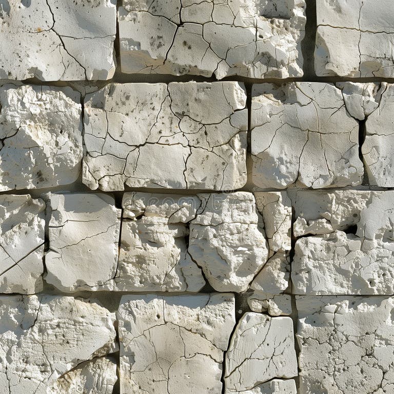 Weathered Limestone Wall with Cracked Surface Texture Stock ...