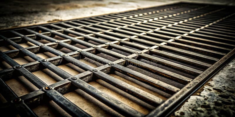 Weathered Metal Grating Against a Pale Background a Study in Texture ...