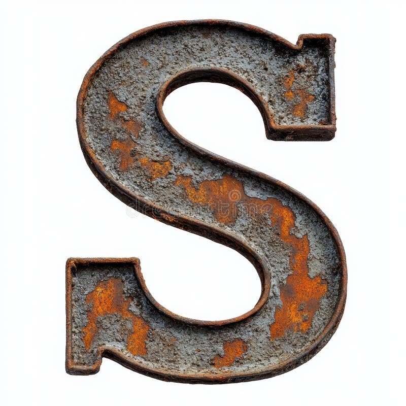 A Weathered Metal Letter "S" with Rust and Texture, Ideal for ...