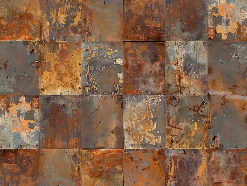 Weathered Metal Panel Shows Signs of Rust and Decay Stock Illustration ...