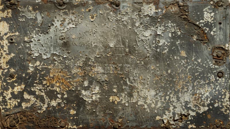 A Weathered Metal Plate with a Rough Gritty Texture and Faded ...